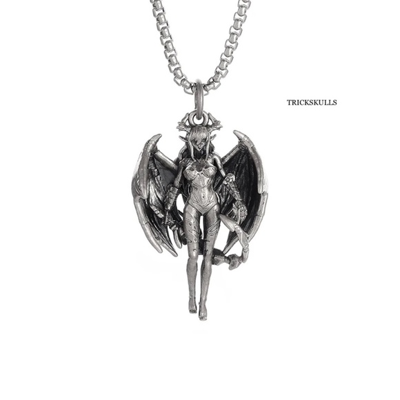 TRICKSKULLS | Jewelry | Winged Devil Woman Demon Girl Punk Gothic Anime ...
